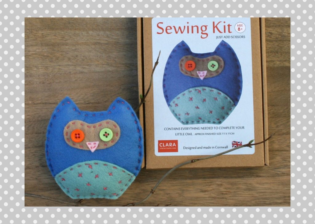 Blue Mini Owl Sewing Kit - All Sewn Up Wales by Helen Rhiannon